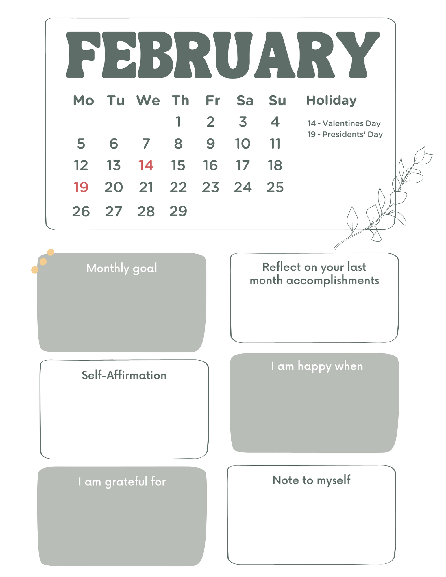 2024 Journal Calendar w/ Affirmations & Self-Care Prompts | Self-Care ...
